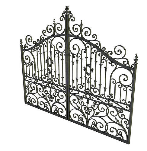 Ornate Cast Iron Gates 3D model | CGTrader