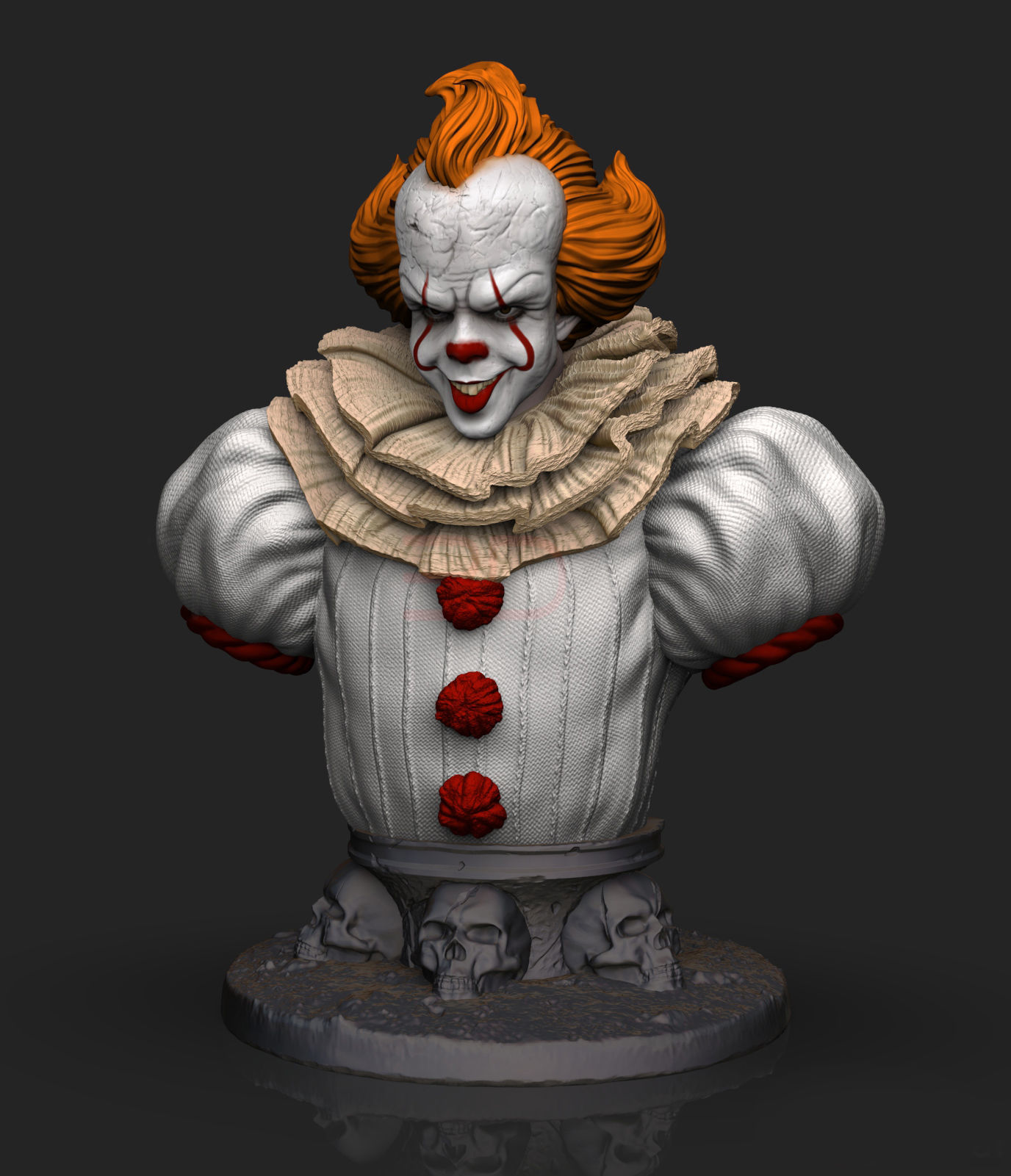 Pennywise Bust - IT 3D model 3D printable | CGTrader