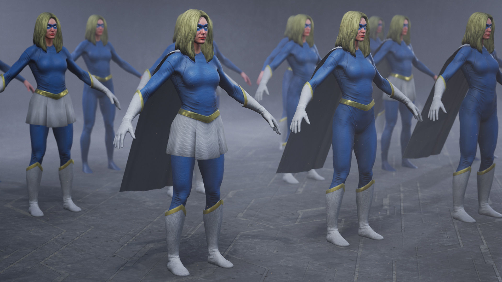 3D model Superhero Constructor Female UE pack VR / AR / low-poly | CGTrader