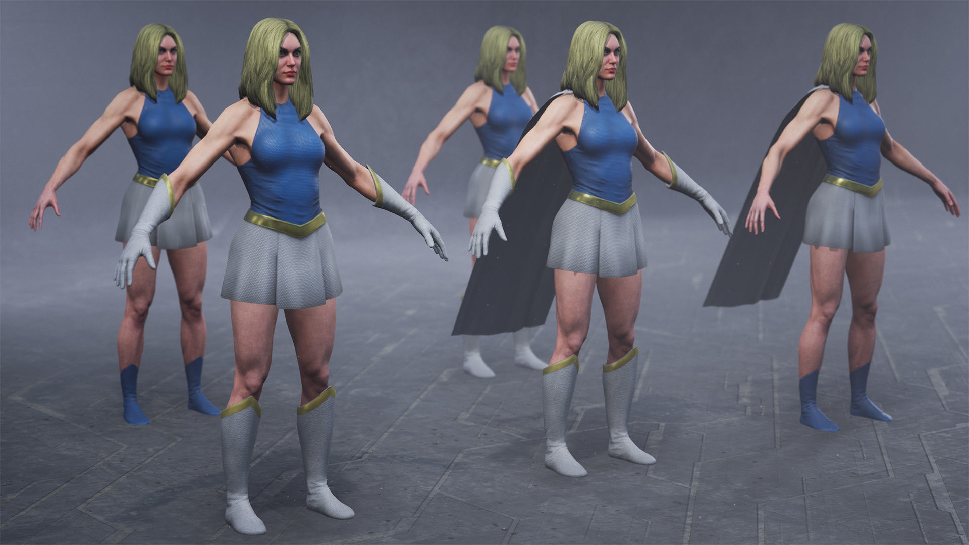 3D model Superhero Constructor Female UE pack VR / AR / low-poly | CGTrader