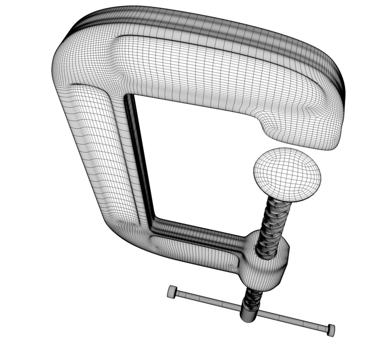 Red G-Clamp 3D model | CGTrader