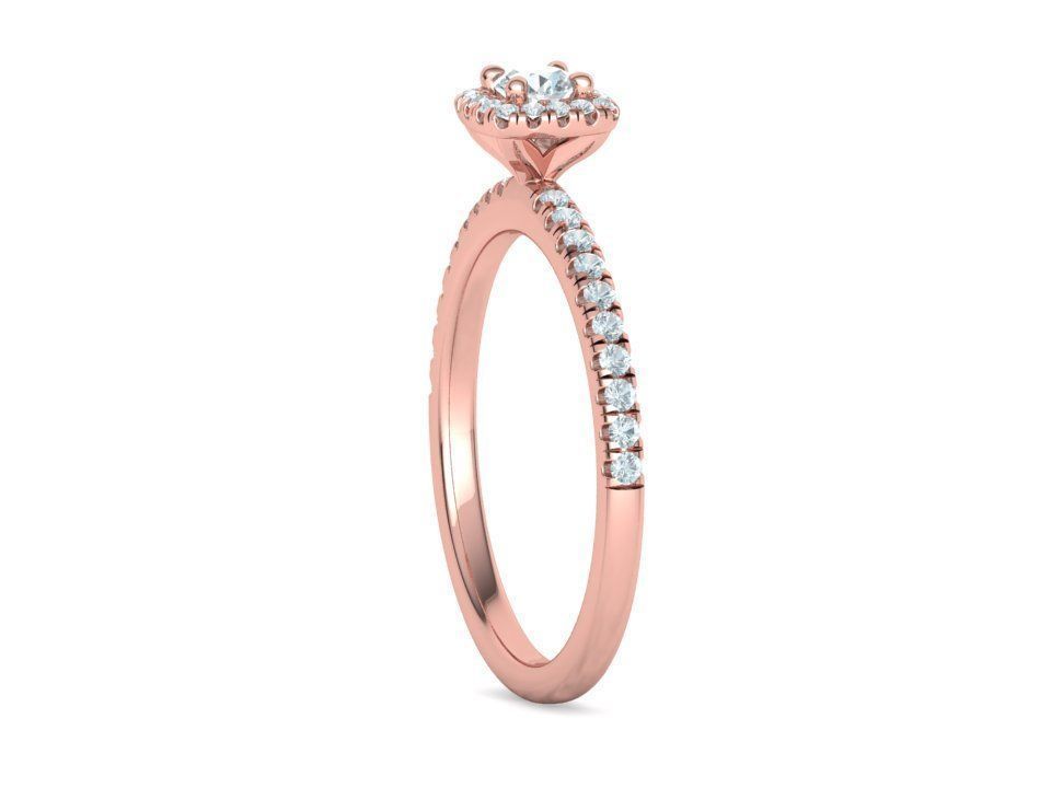 Halo Promise Ring Cushion Halo Engagement Ring 3dmodel 3D model 3D ...
