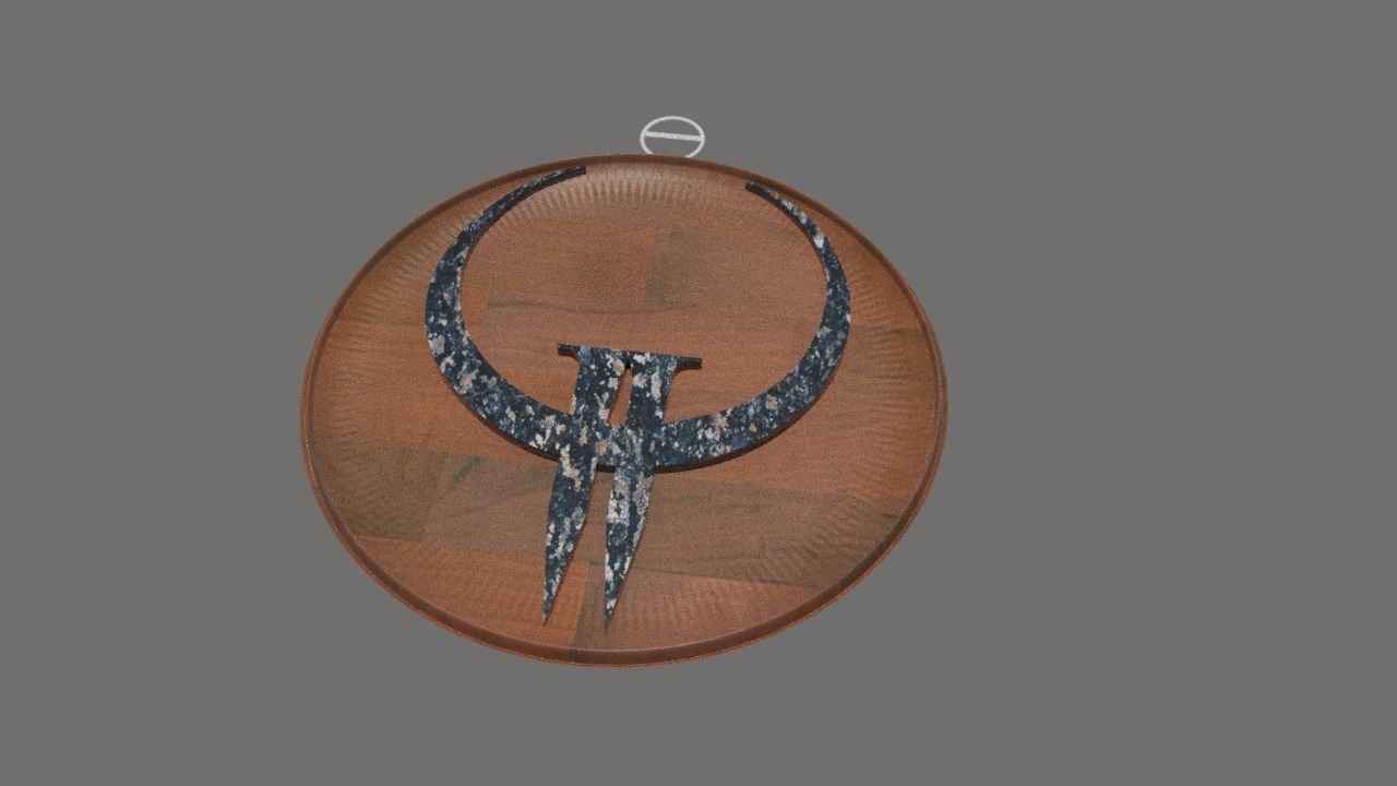 Quake II logo keychain 3D model 3D printable | CGTrader