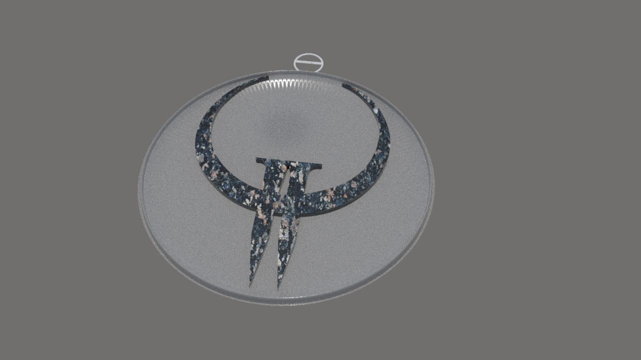 Quake II logo keychain 3D model 3D printable | CGTrader