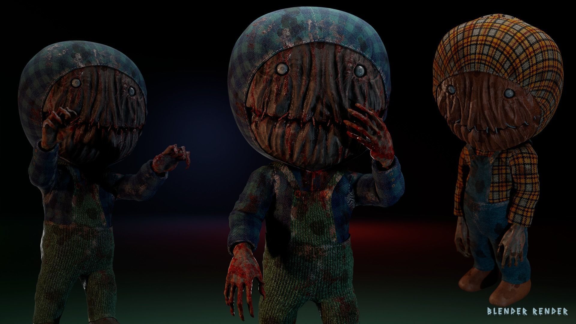 3D model Scary toy scarecrow game character for Horror and Fantasy ...