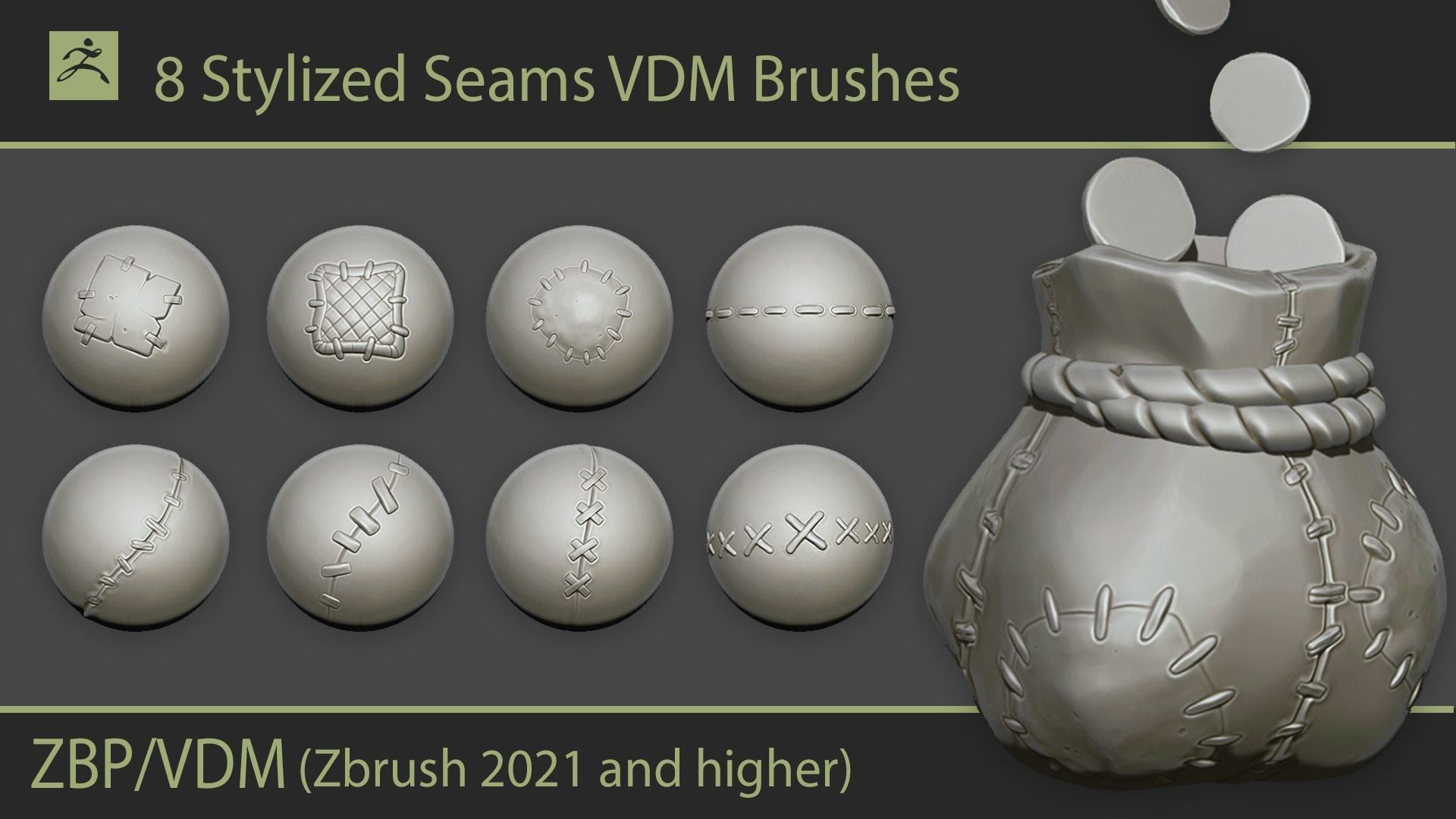 Stylized Seams VDM Brush for Zbrush 3D model | CGTrader