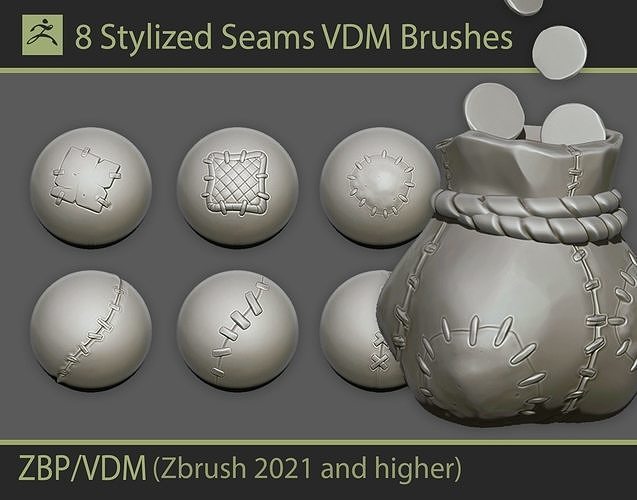 Stylized Seams VDM Brush for Zbrush 3D model | CGTrader