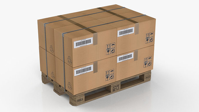 3D model Pallet with Boxes T1 VR / AR / low-poly | CGTrader