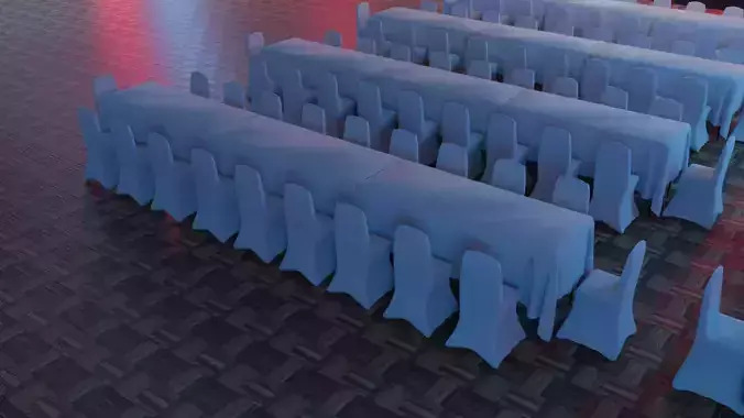 Large table for party events 3D model | CGTrader