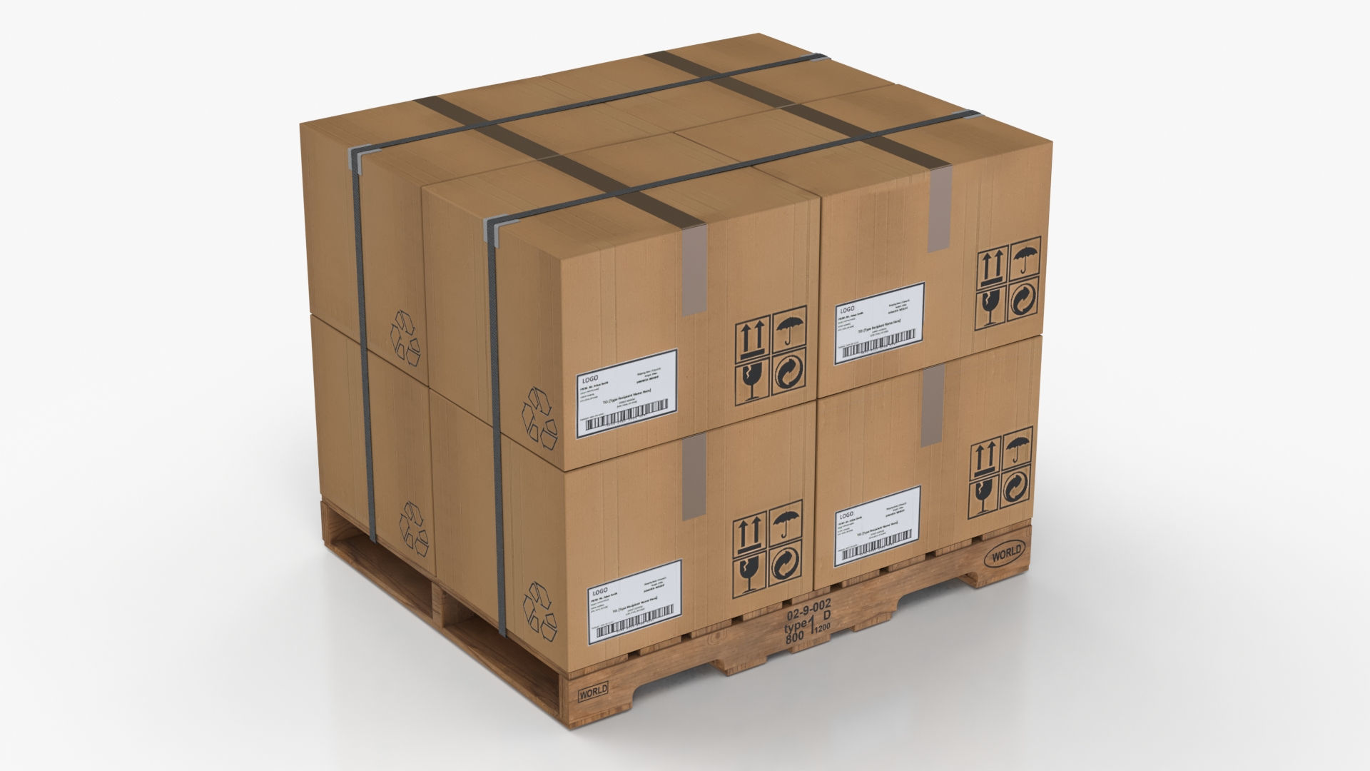 3D model Pallet with Boxes T2 VR / AR / low-poly | CGTrader