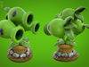 3D model Plants vs Zombies - Threepeater - 7 File Types - PBR Material ...