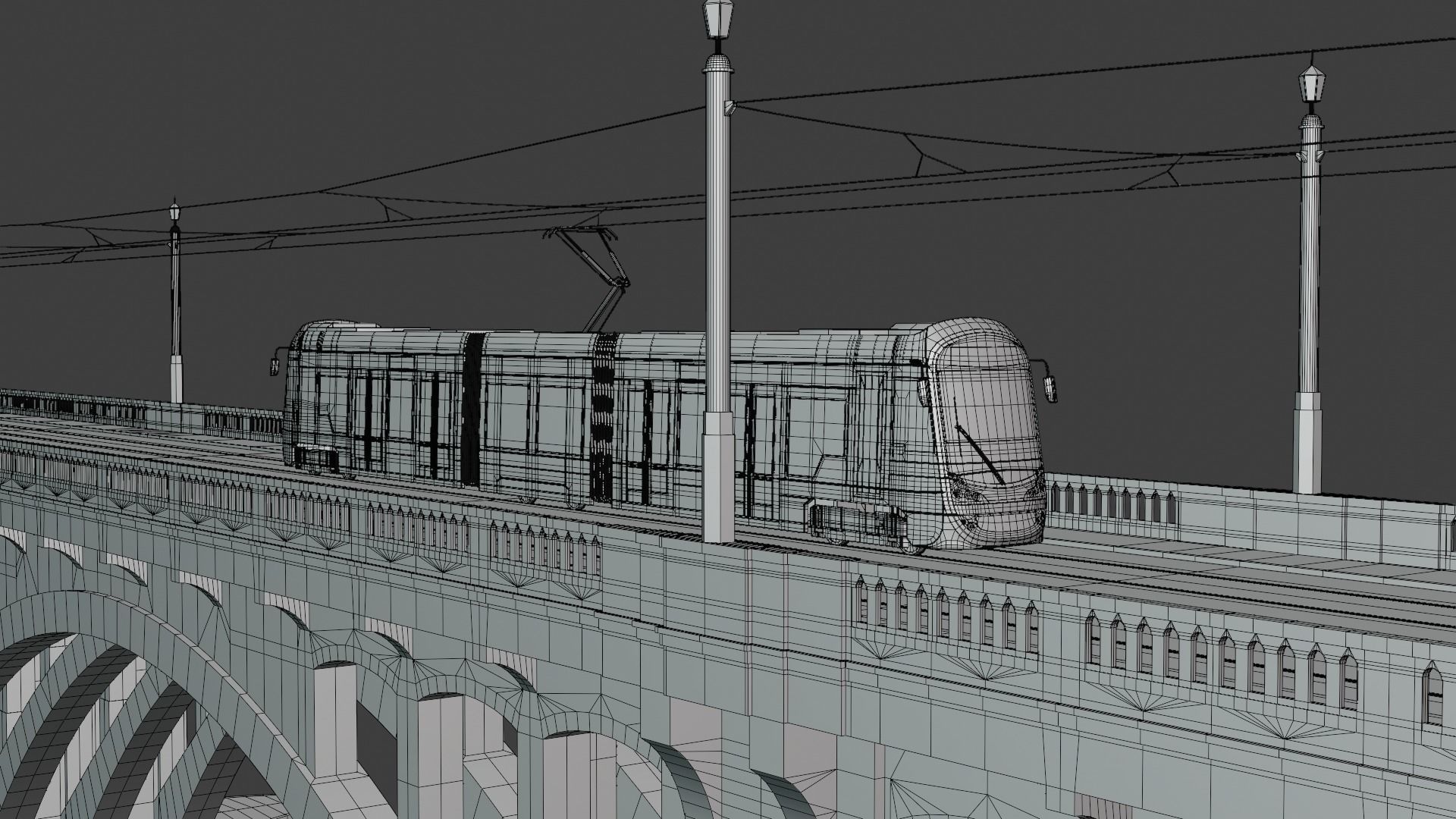Warsaw tram bridge 3D model | CGTrader