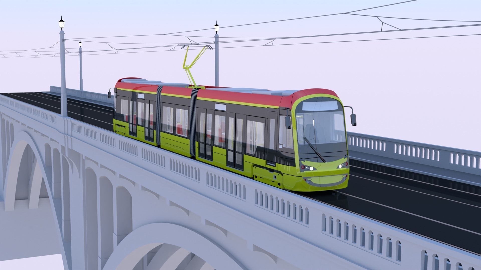 Warsaw tram bridge 3D model | CGTrader