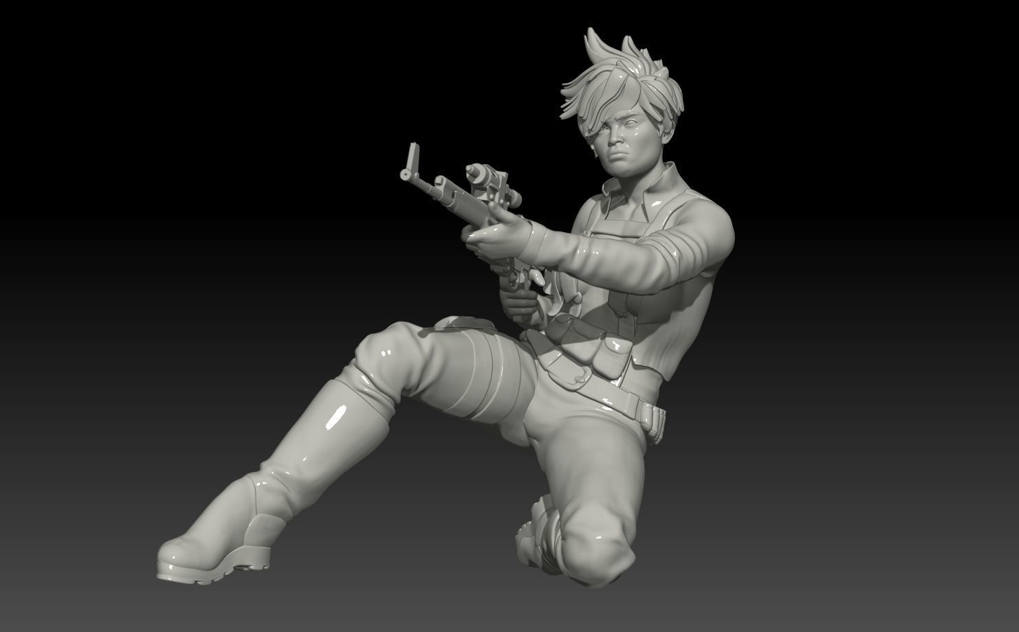 Combat woman 3D model 3D printable | CGTrader