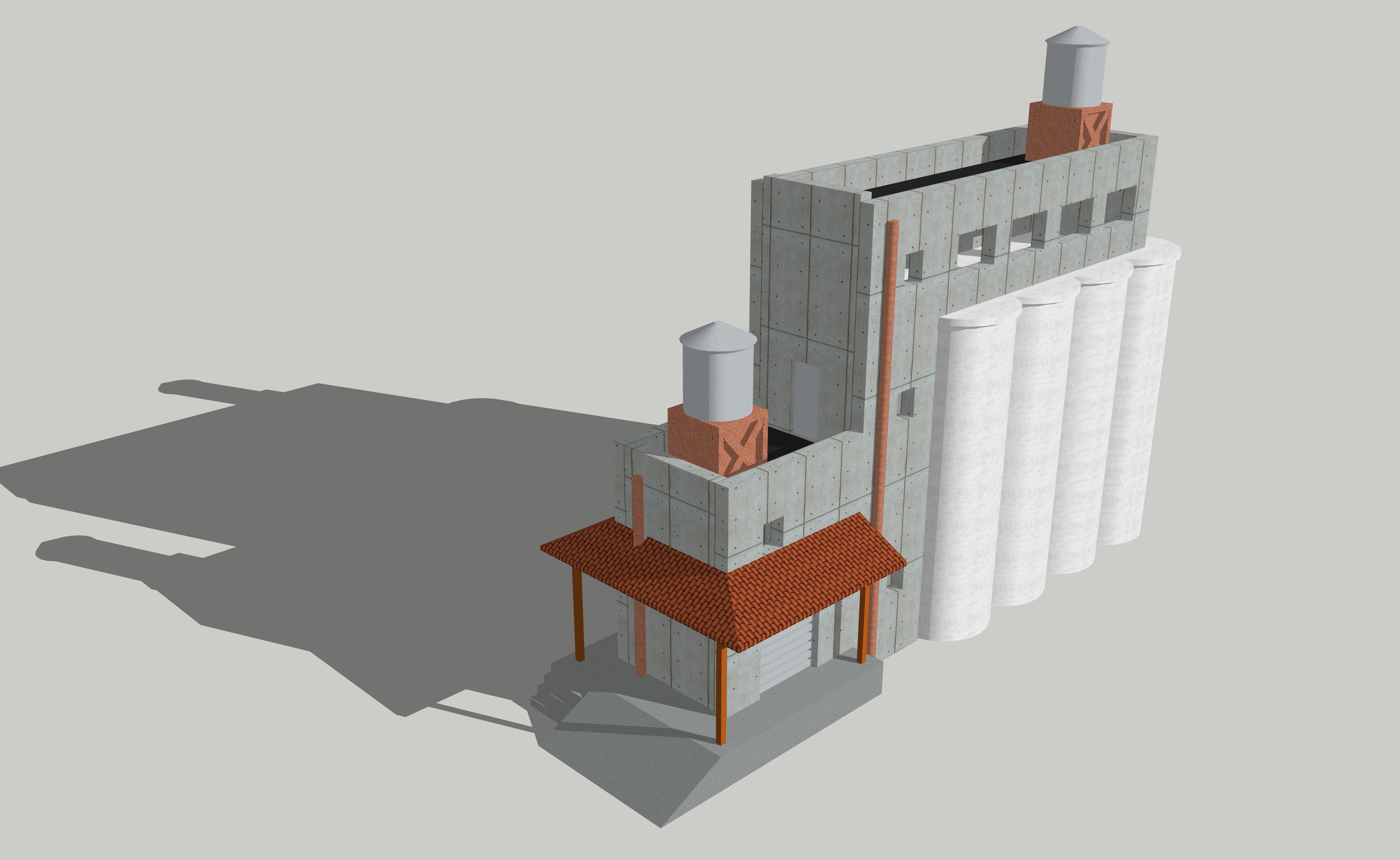 3D model Industrial Facility Grain Silos by Outland Models VR / AR ...