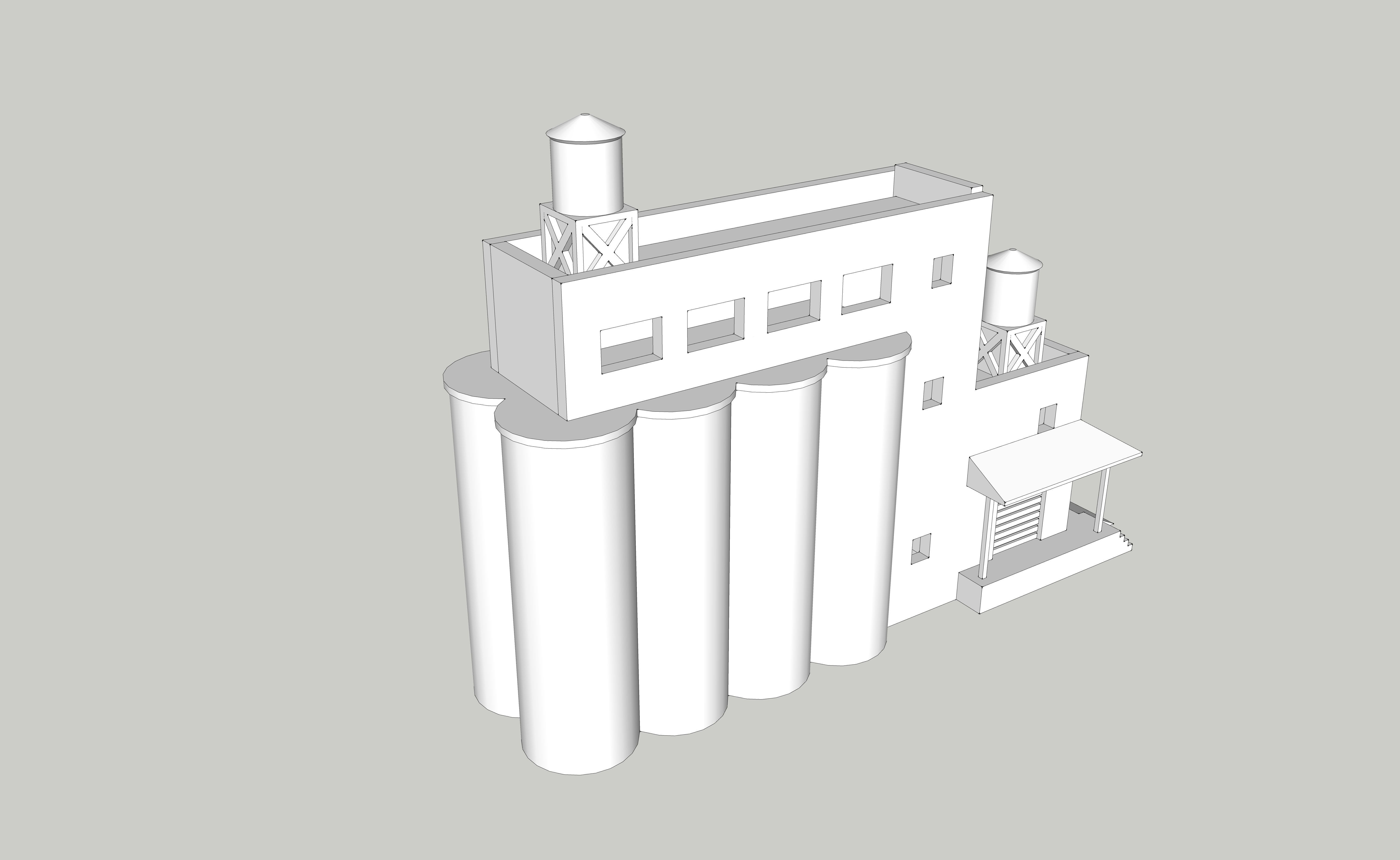 3D model Industrial Facility Grain Silos by Outland Models VR / AR ...