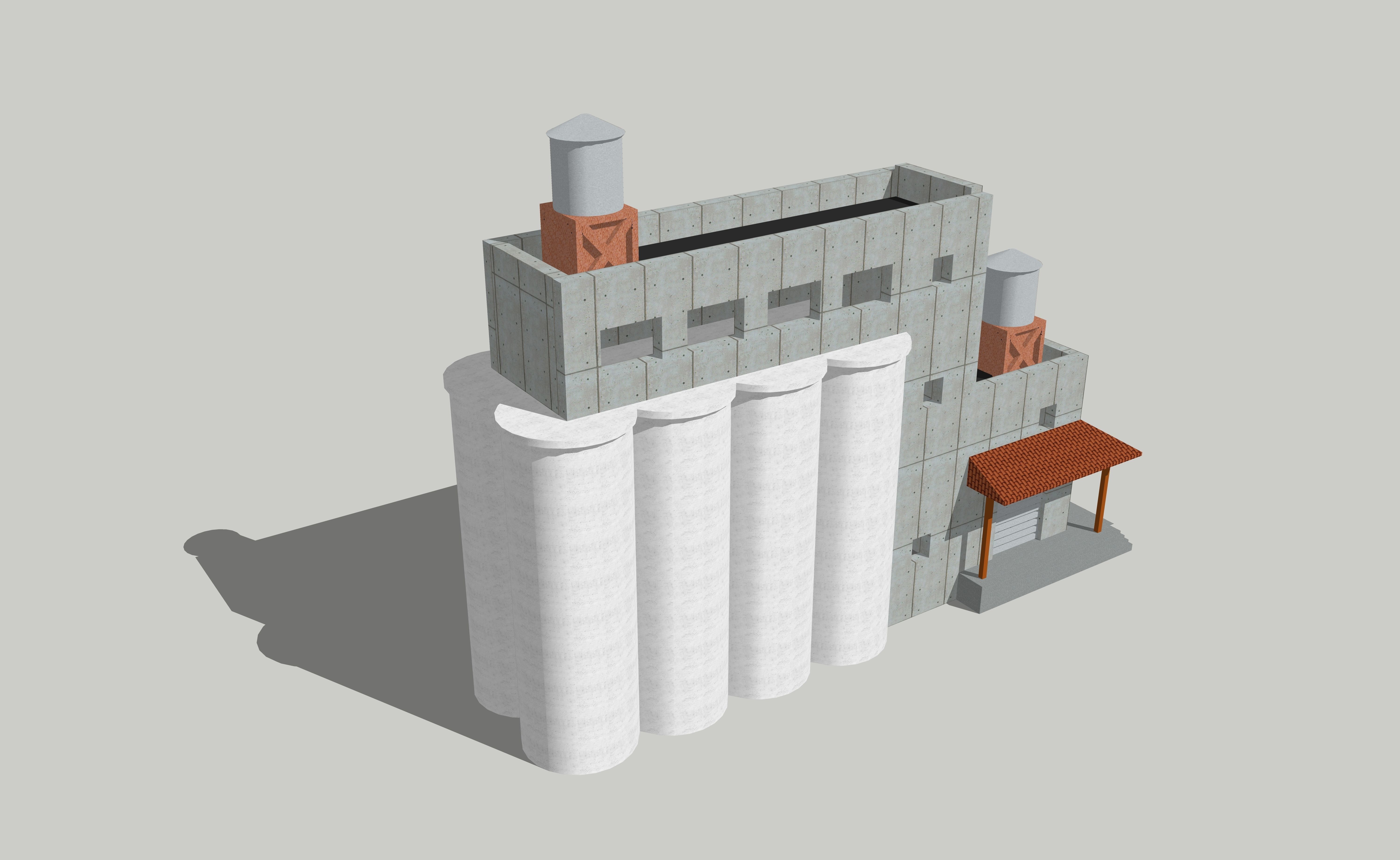 3D model Industrial Facility Grain Silos by Outland Models VR / AR ...