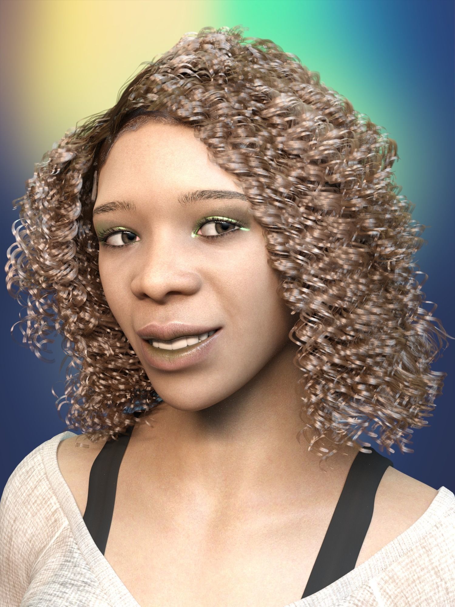 Noona Teen and Afro Hair For Genesis 8 Female 3D model rigged | CGTrader