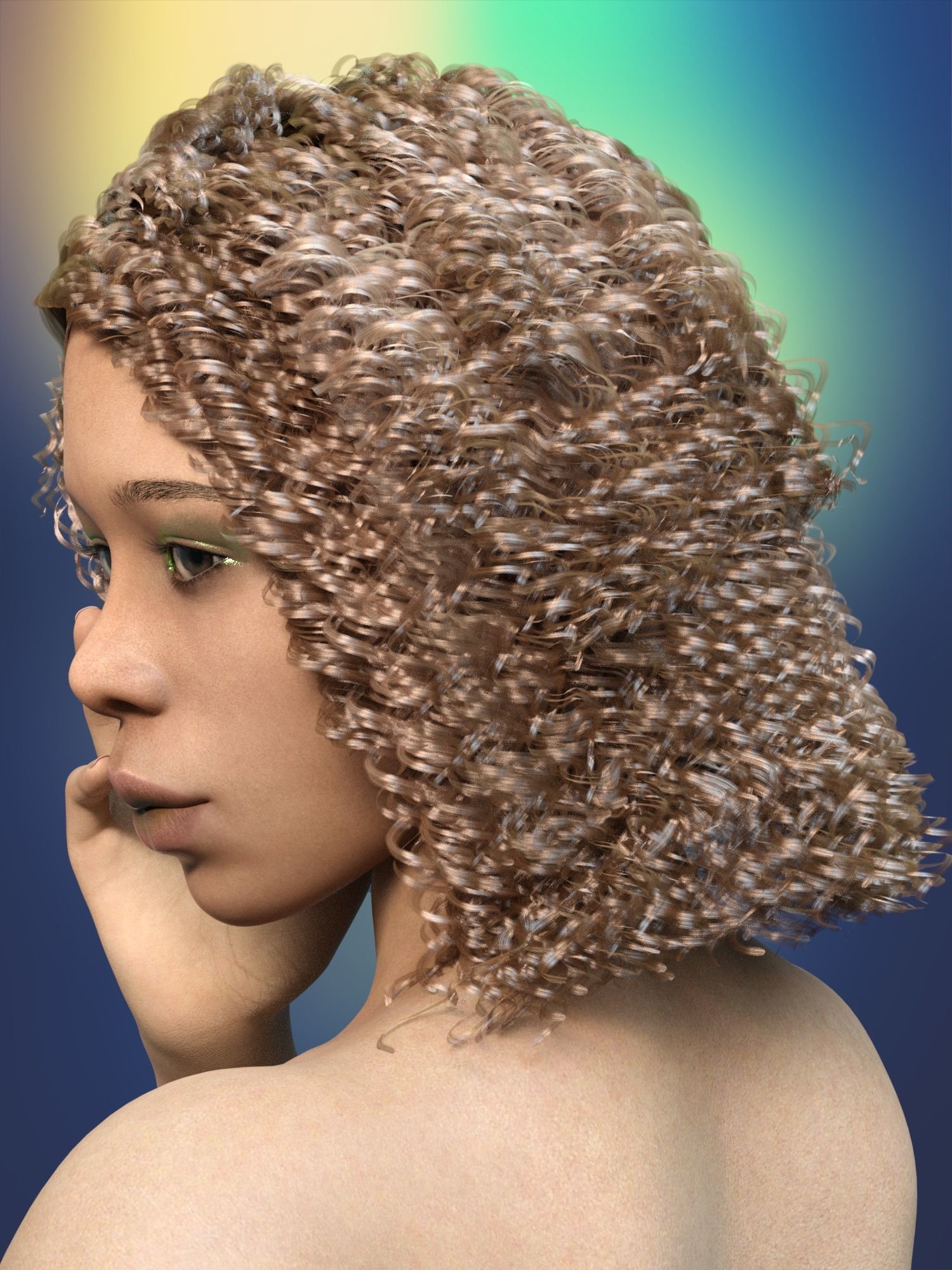 Noona Teen and Afro Hair For Genesis 8 Female 3D model rigged | CGTrader