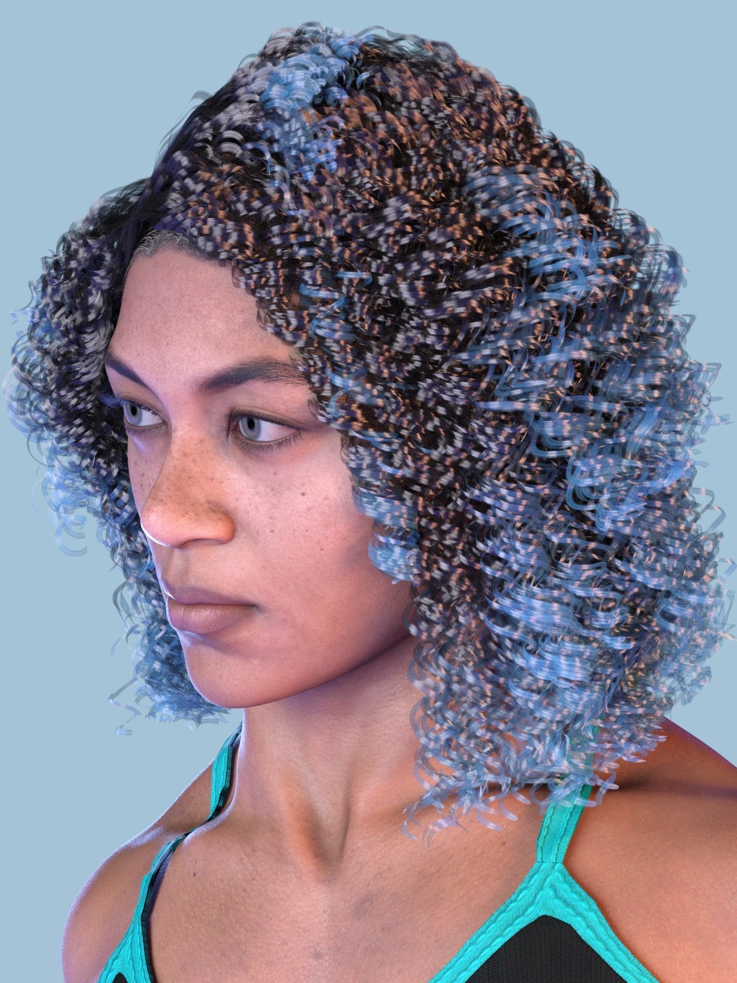 Noona Teen and Afro Hair For Genesis 8 Female 3D model rigged | CGTrader