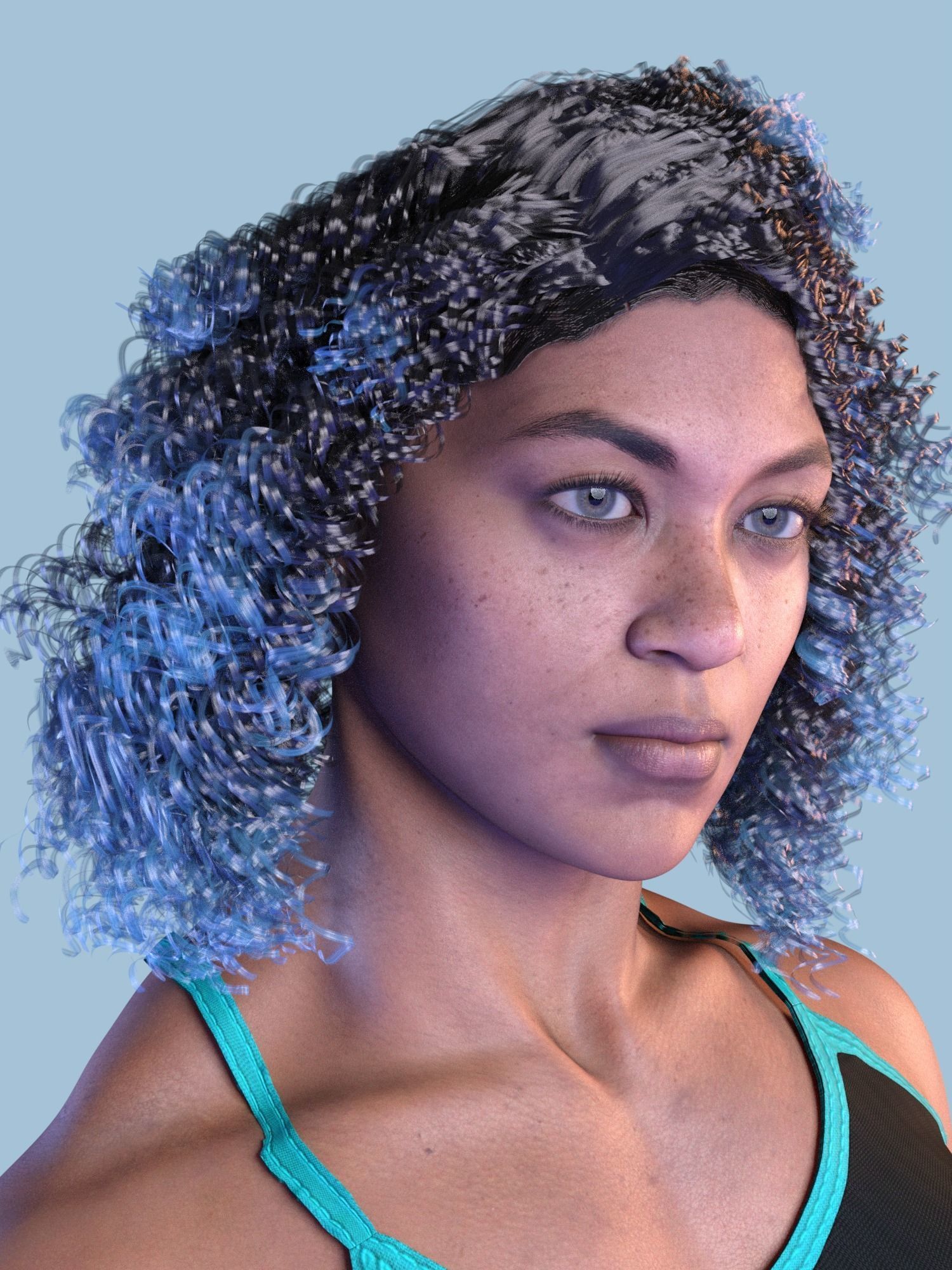 Noona Teen and Afro Hair For Genesis 8 Female 3D model rigged | CGTrader
