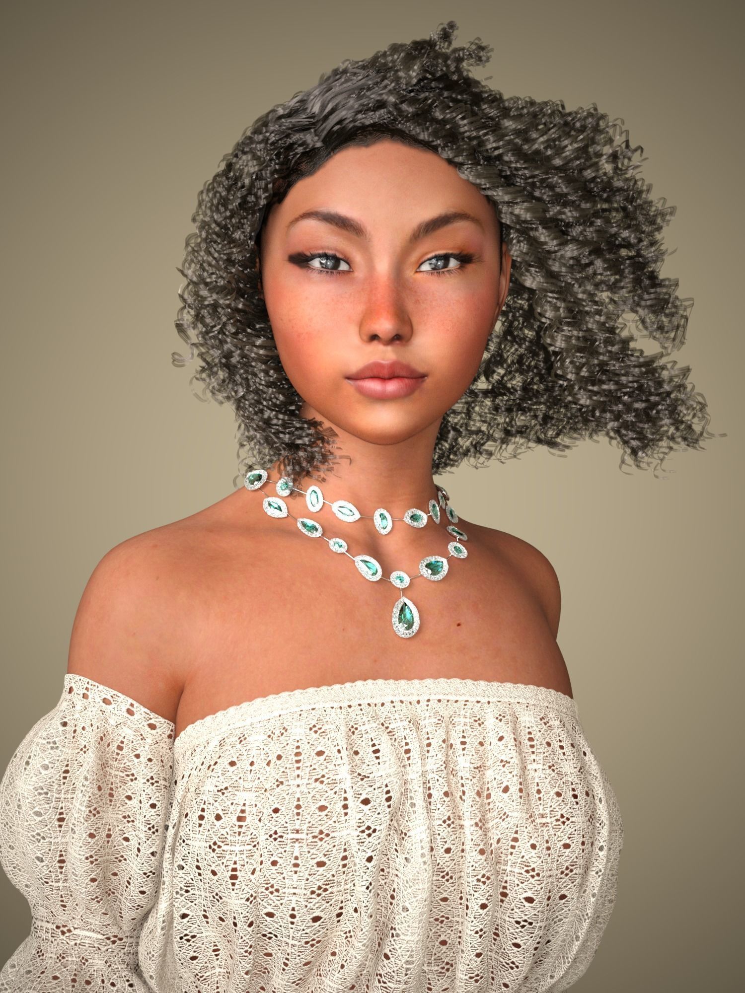 Noona Teen and Afro Hair For Genesis 8 Female 3D model rigged | CGTrader
