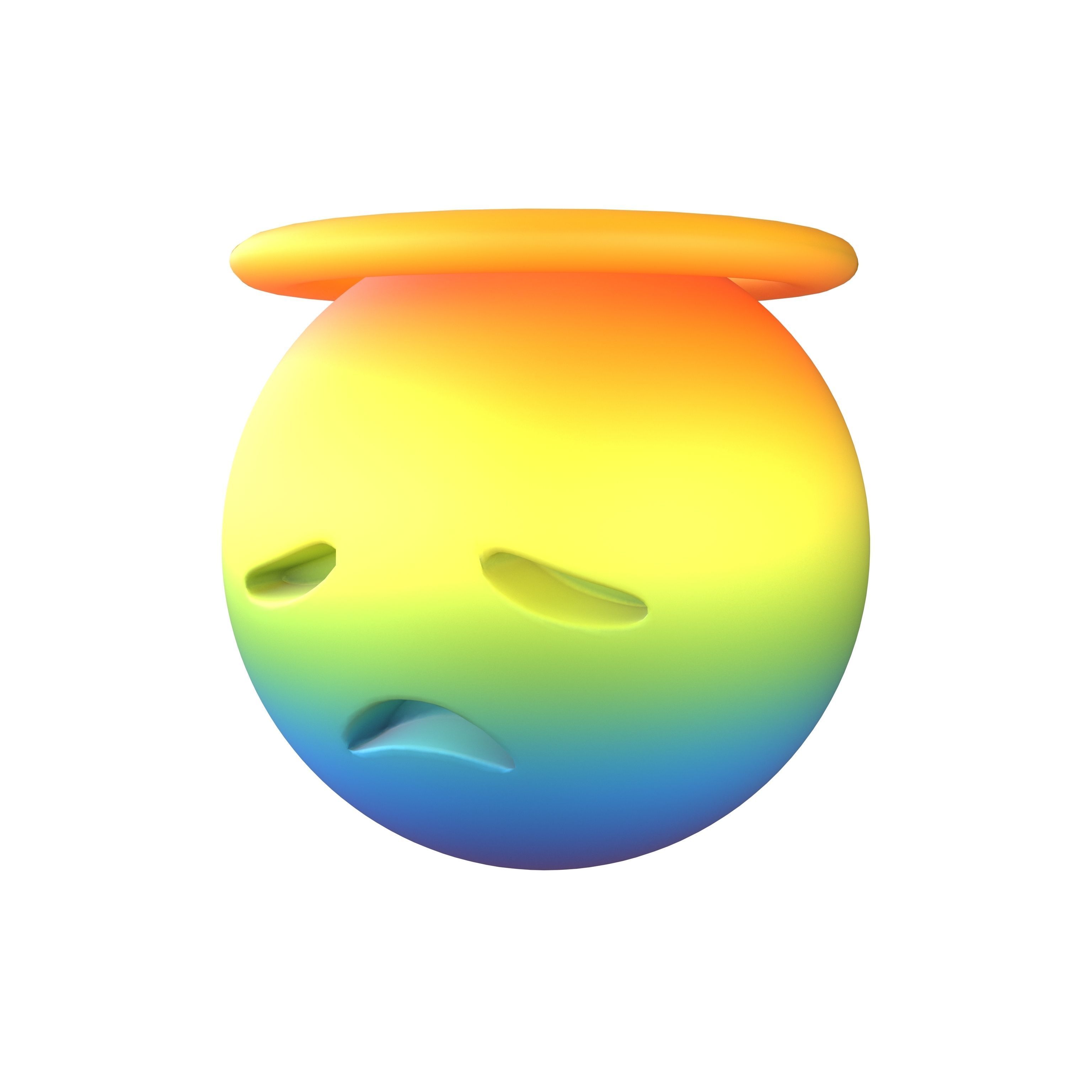 3D model Disappointed Face with Halo v1 006 VR / AR / low-poly | CGTrader