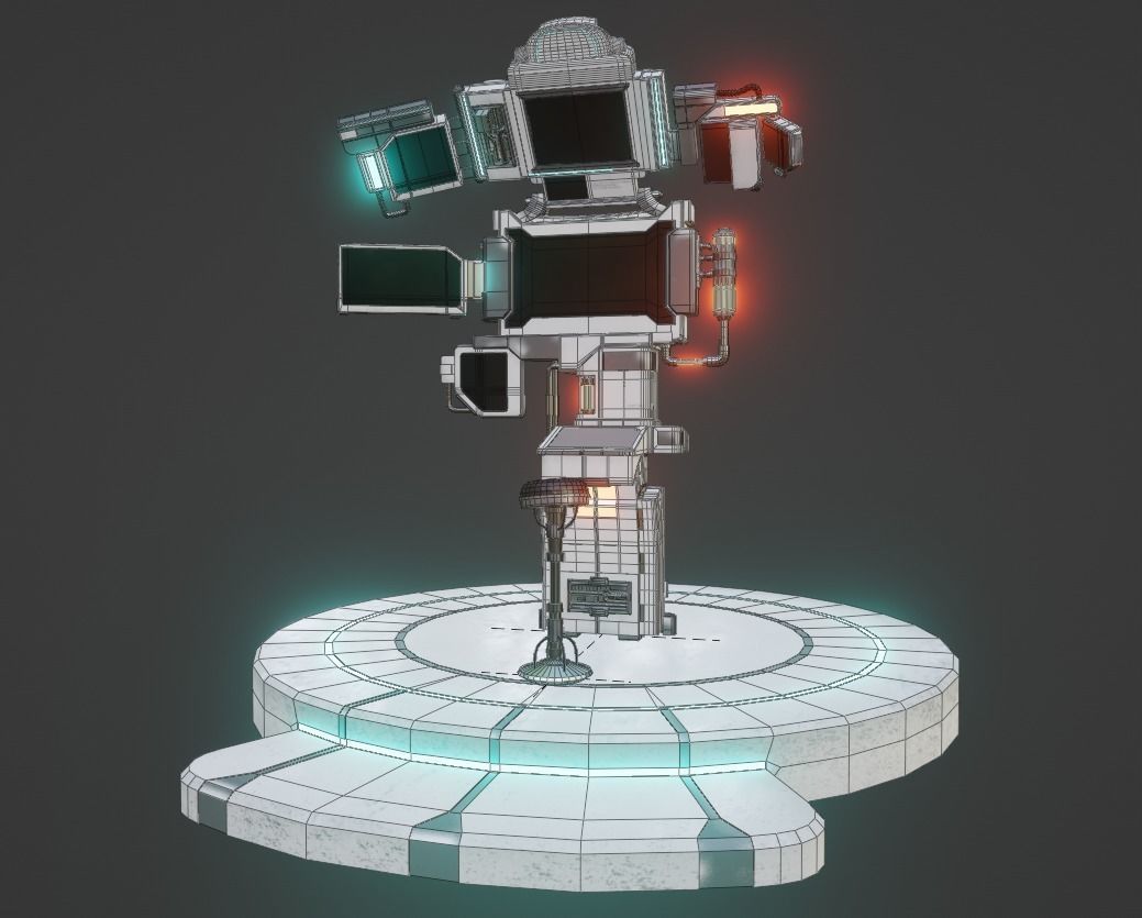 3D model Sci-Fi Control Room Set VR / AR / low-poly | CGTrader