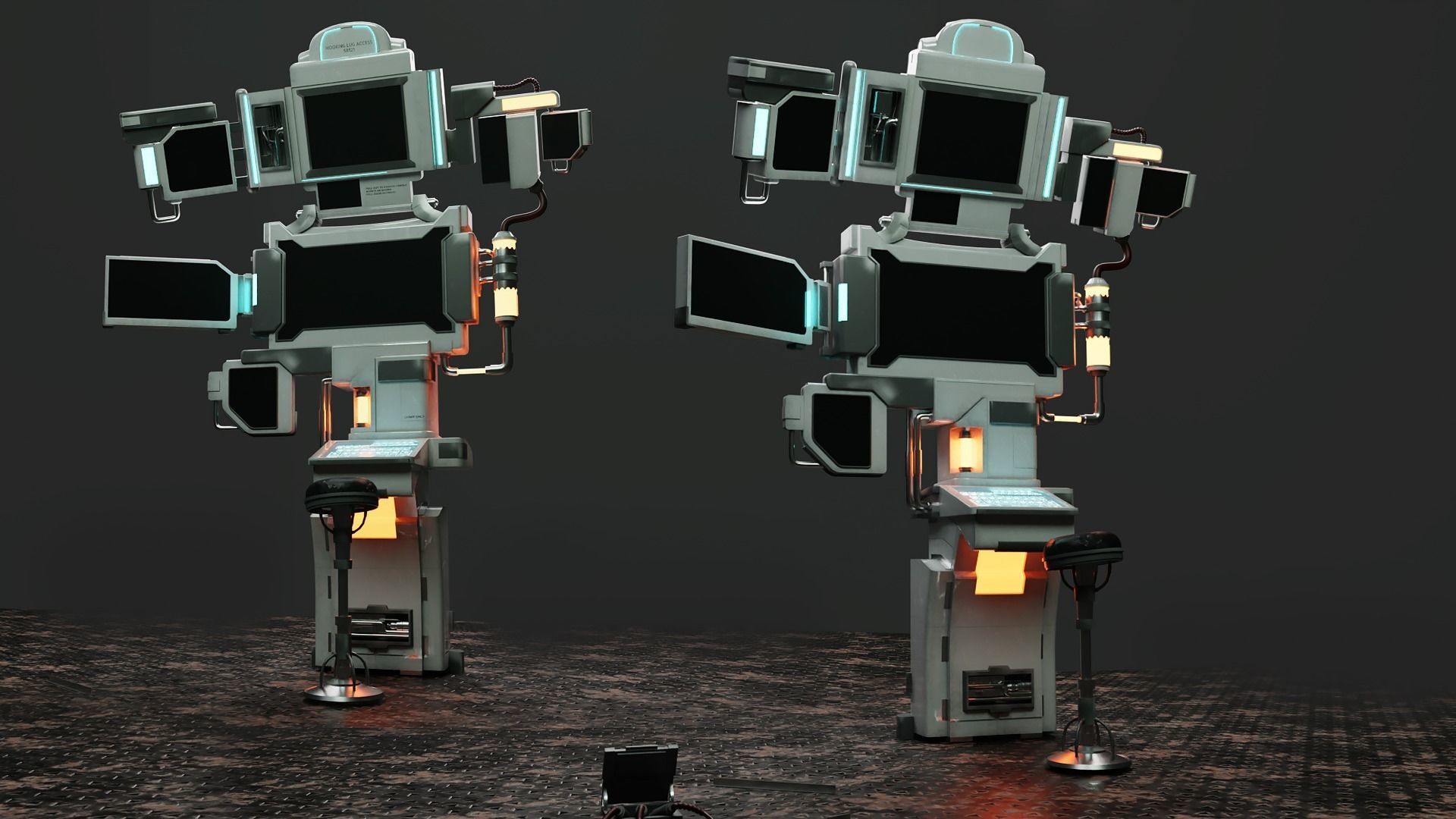 3D model Sci-Fi Control Room Set VR / AR / low-poly | CGTrader