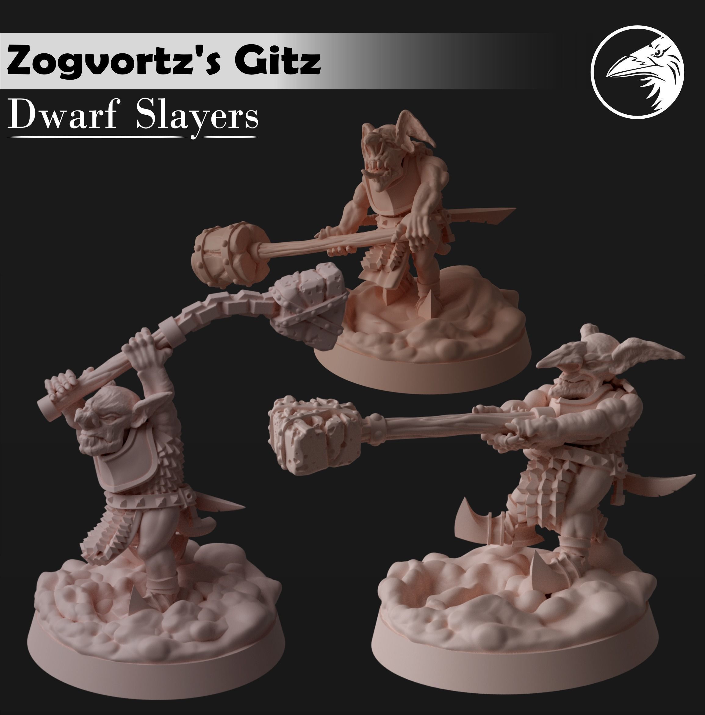 Goblin Dwarf Slayers Zogvortz Gitz 3D model 3D printable | CGTrader