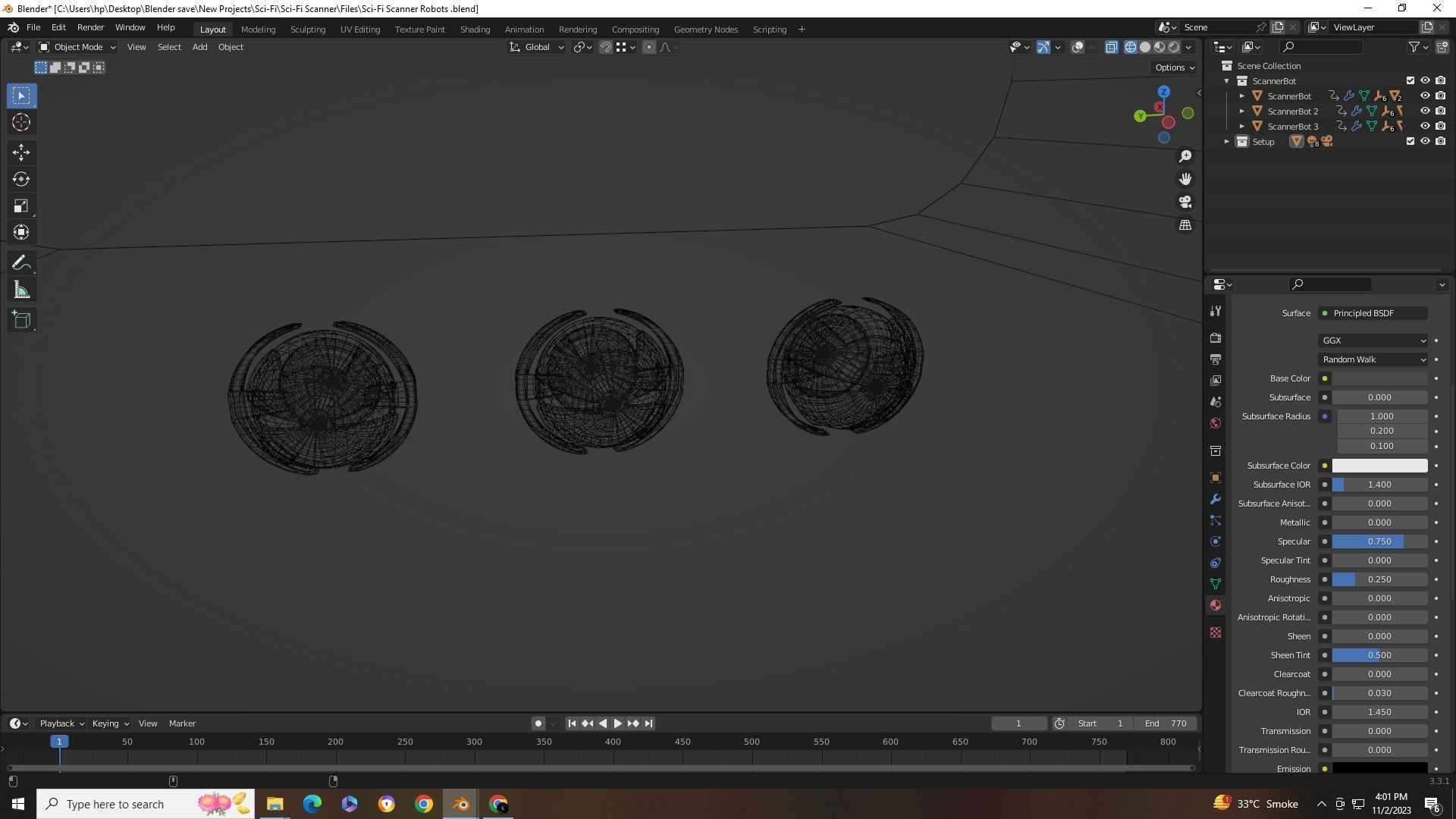 3D model Sci-Fi Scanner Robot VR / AR / low-poly | CGTrader