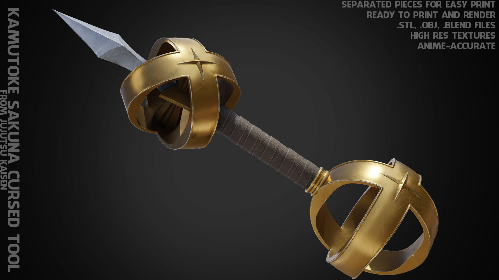Kamutoke Sukuna Cursed Dagger for Cosplay 3D model 3D printable | CGTrader