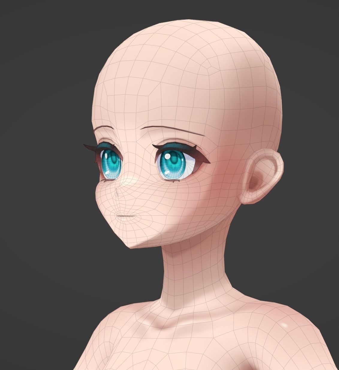 3D model Base Anime Stylize lowpoly with texture VR / AR / low-poly ...