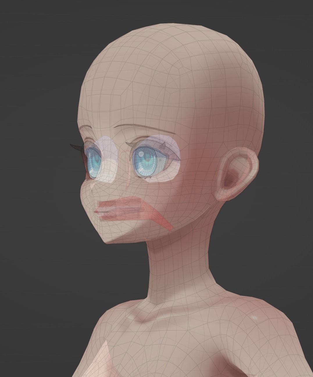 3D model Base Anime Stylize lowpoly with texture VR / AR / low-poly ...