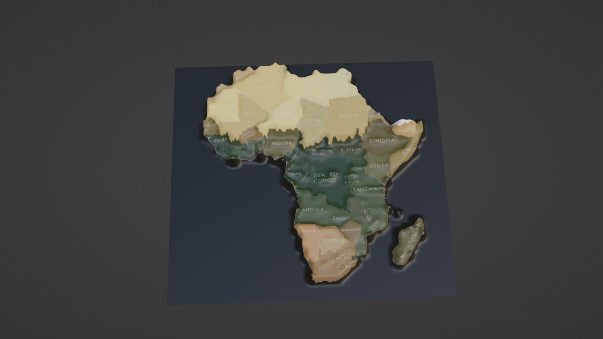 3D model Africa Map Topography VR / AR / low-poly | CGTrader