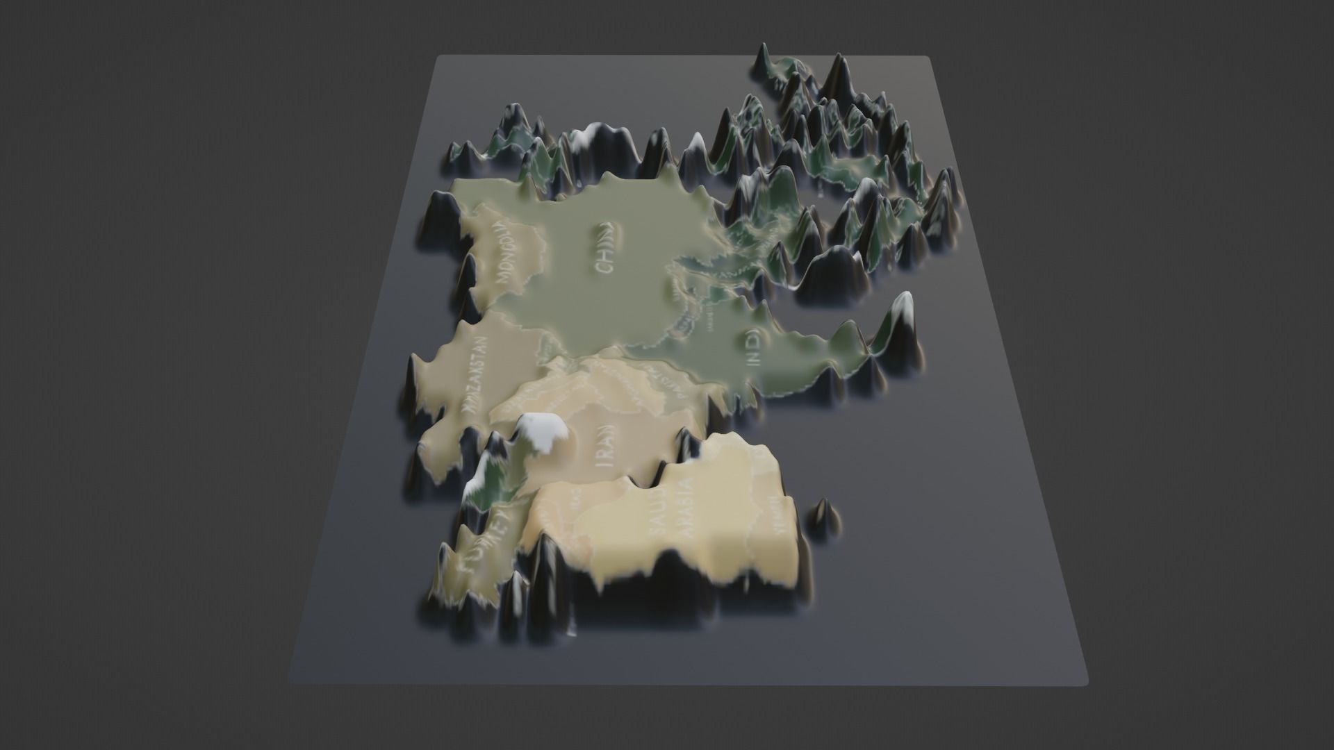 3D model Asia Map Topography VR / AR / low-poly | CGTrader