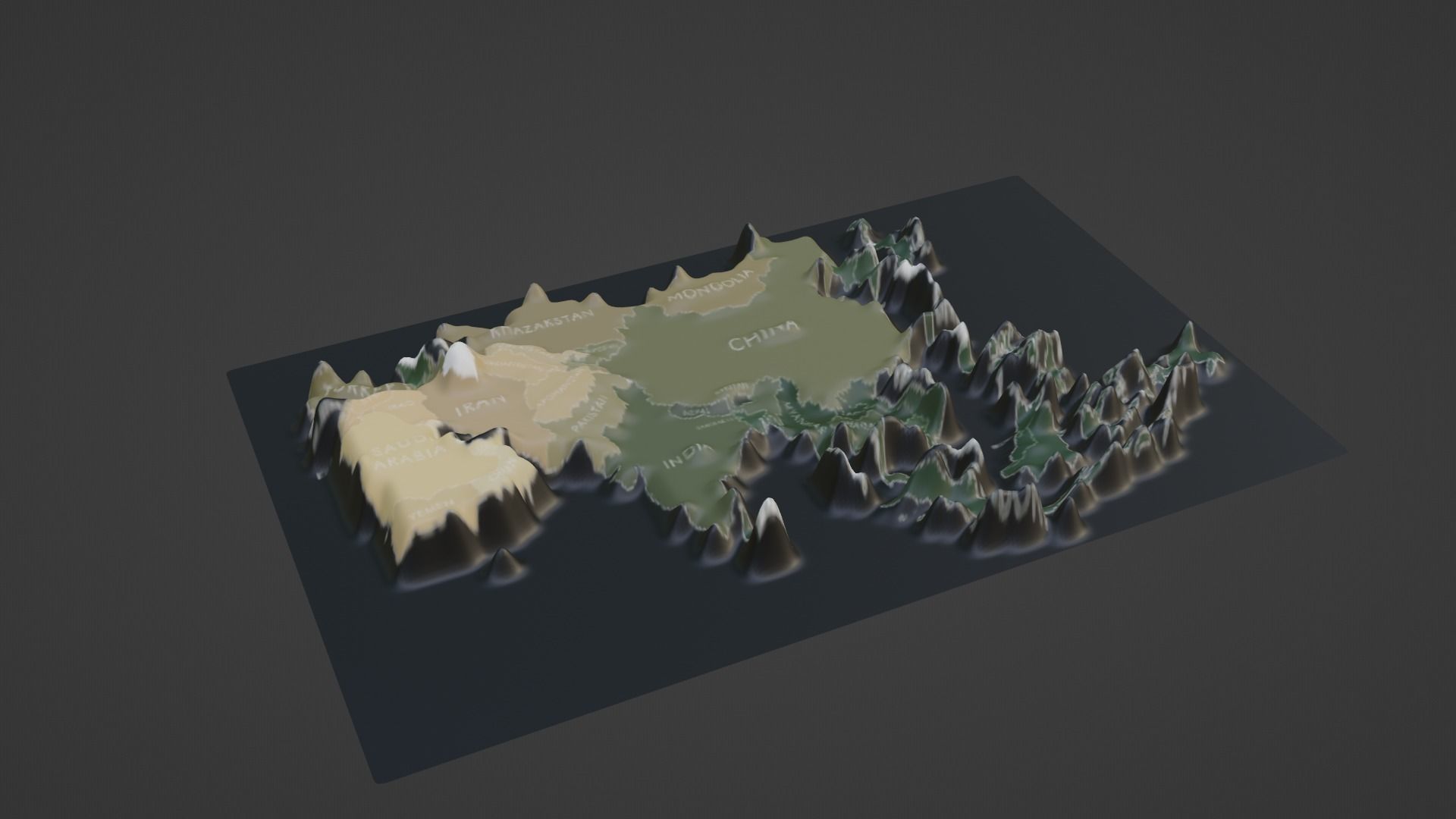 3D model Asia Map Topography VR / AR / low-poly | CGTrader