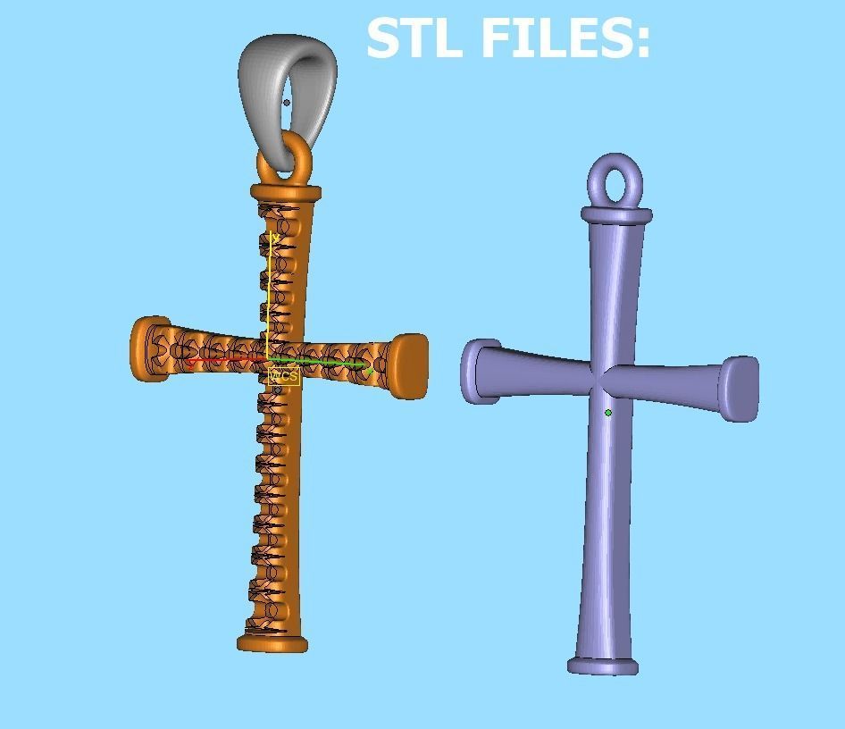 22mm Diamond Cross Bespoke 3Dprint model Necklace 3D model 3D printable ...