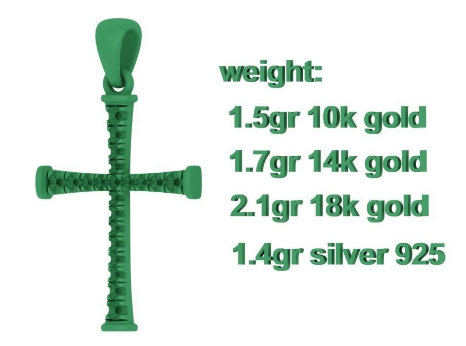 22mm Diamond Cross Bespoke 3Dprint model Necklace 3D model 3D printable ...
