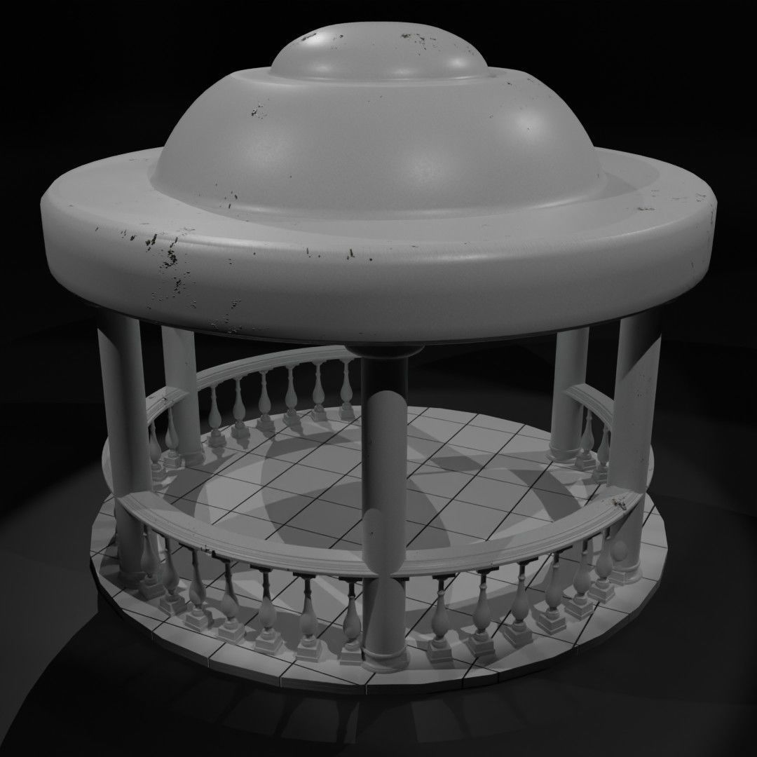 Gazebo mid-poly 3D model | CGTrader