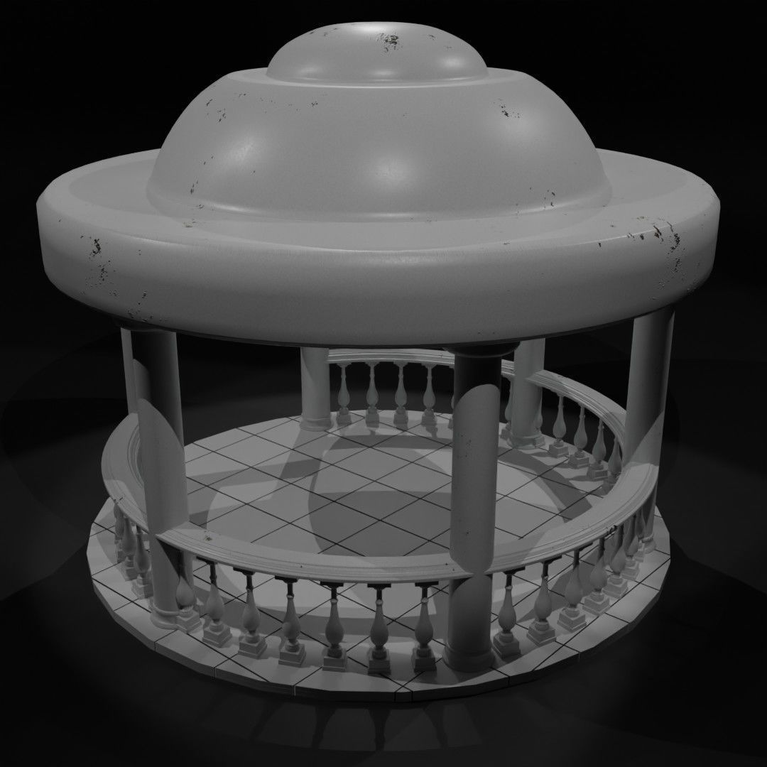 Gazebo mid-poly 3D model | CGTrader