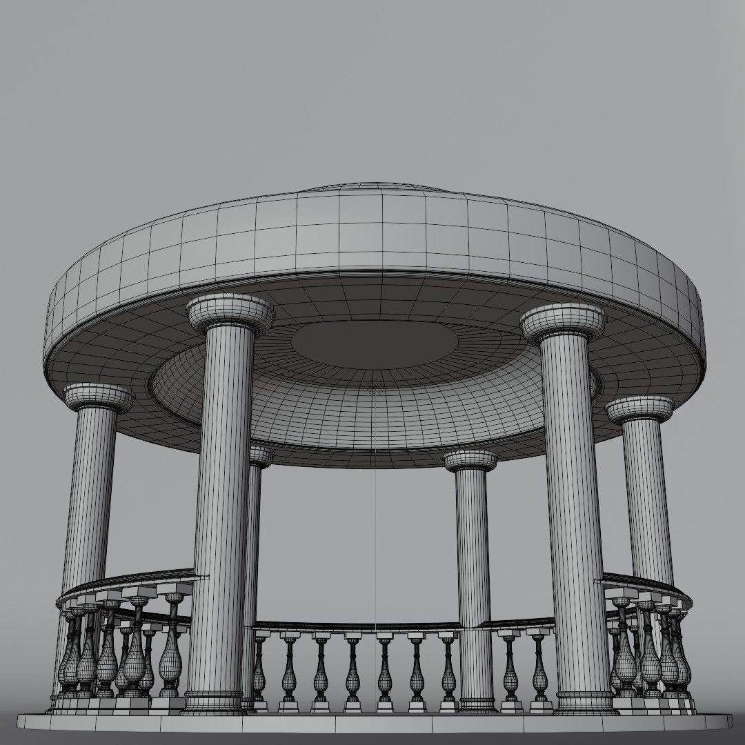 Gazebo mid-poly 3D model | CGTrader
