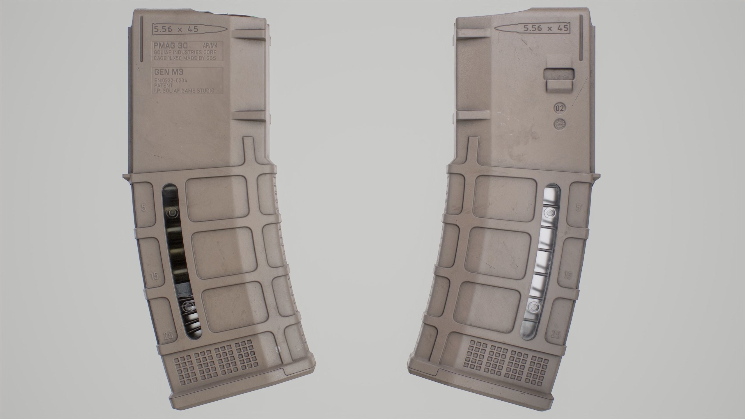 3D model M4 AR15 MAGPUL PMAG Gen 3 30rd - Lowpoly PBR Magazine VR / AR ...