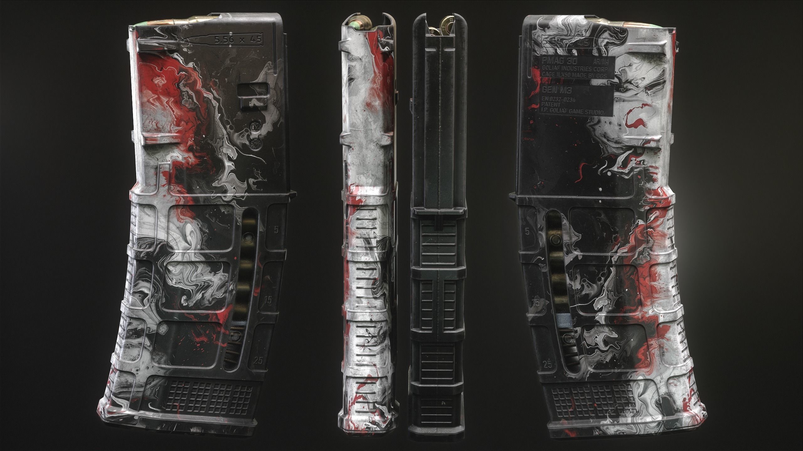 3D model M4 AR15 MAGPUL PMAG Gen 3 30rd - Lowpoly PBR Magazine VR / AR ...