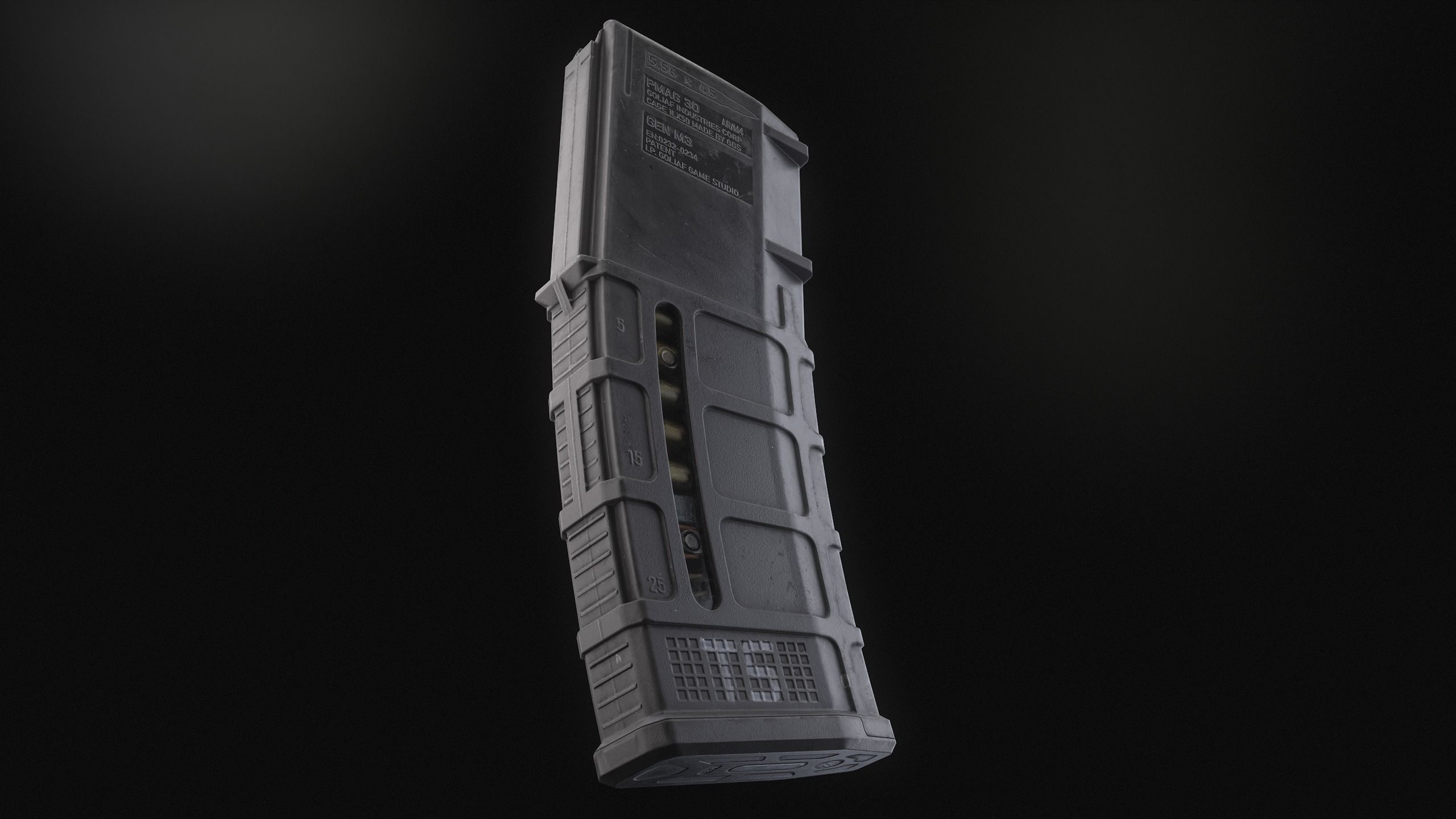 3D model M4 AR15 MAGPUL PMAG Gen 3 30rd - Lowpoly PBR Magazine VR / AR ...