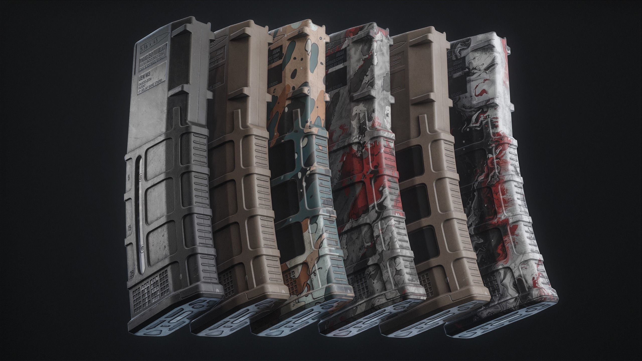 3D model M4 AR15 MAGPUL PMAG Gen 3 30rd - Lowpoly PBR Magazine VR / AR ...