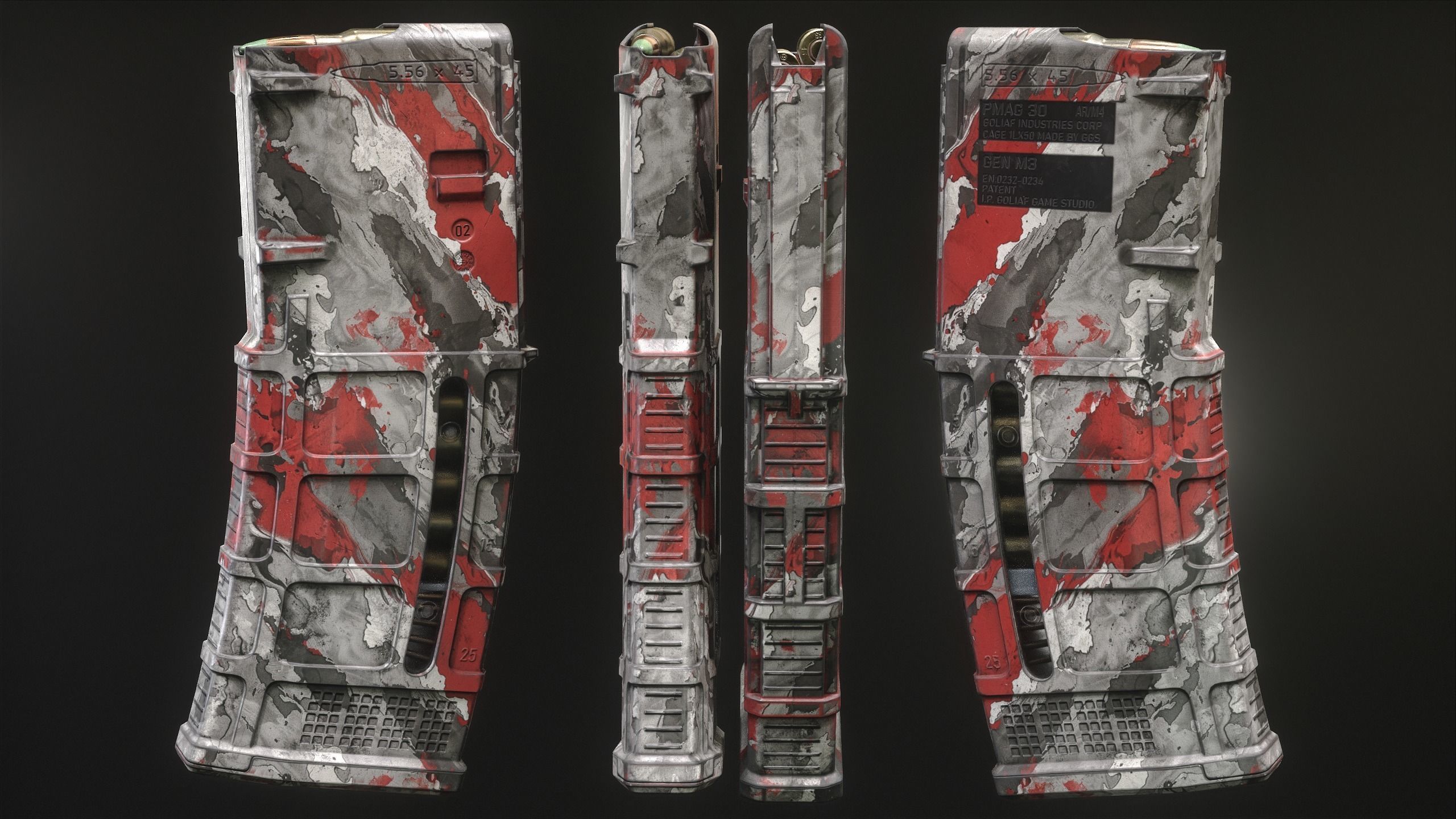 3D model M4 AR15 MAGPUL PMAG Gen 3 30rd - Lowpoly PBR Magazine VR / AR ...