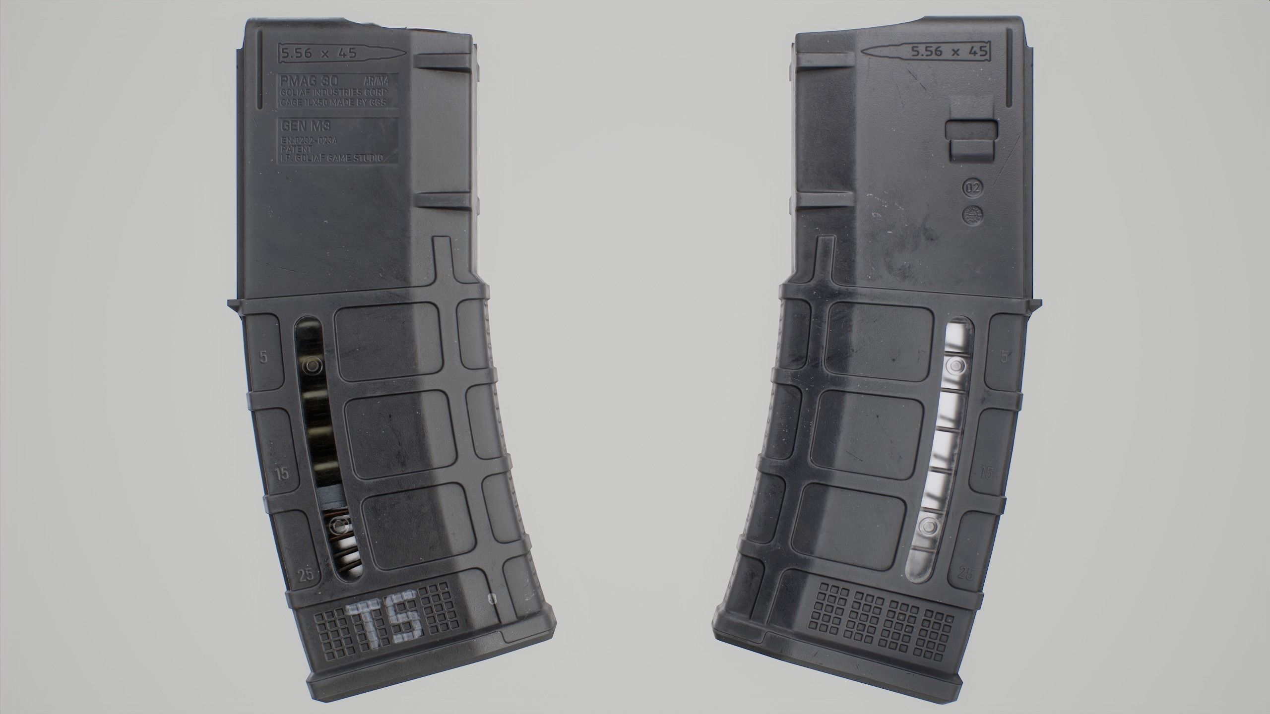 3D model M4 AR15 MAGPUL PMAG Gen 3 30rd - Lowpoly PBR Magazine VR / AR ...