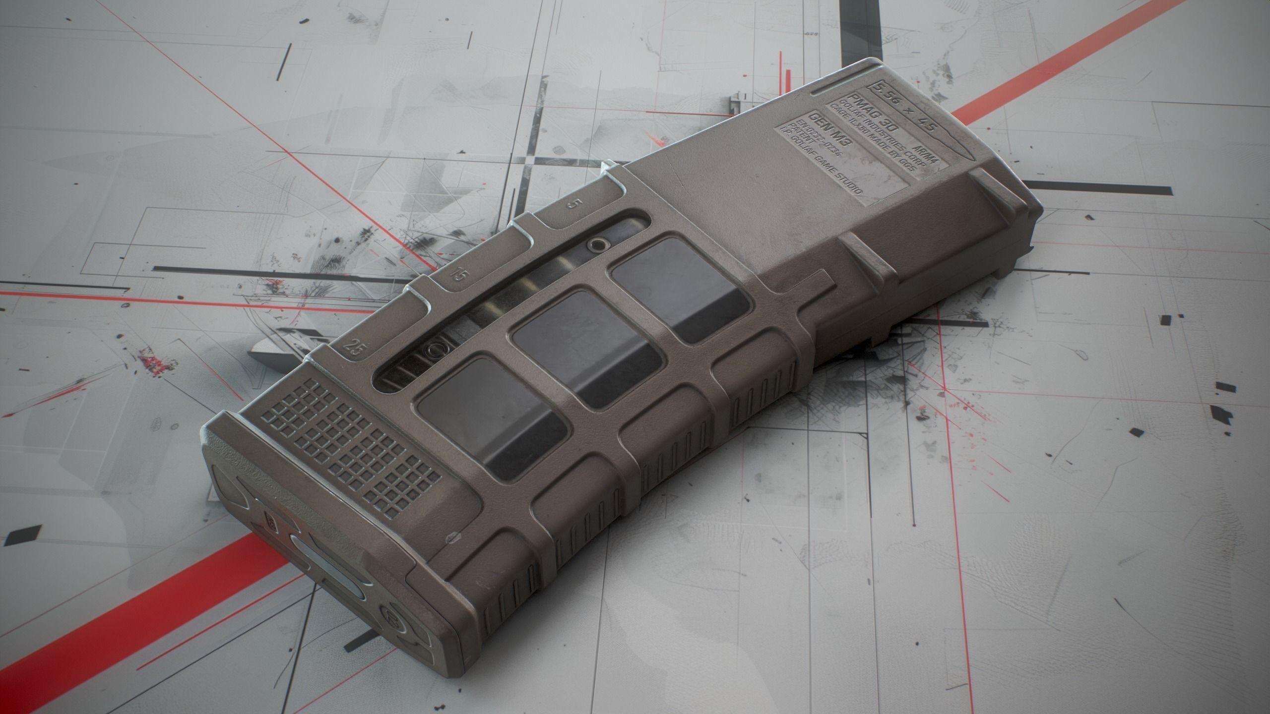 3D model M4 AR15 MAGPUL PMAG Gen 3 30rd - Lowpoly PBR Magazine VR / AR ...