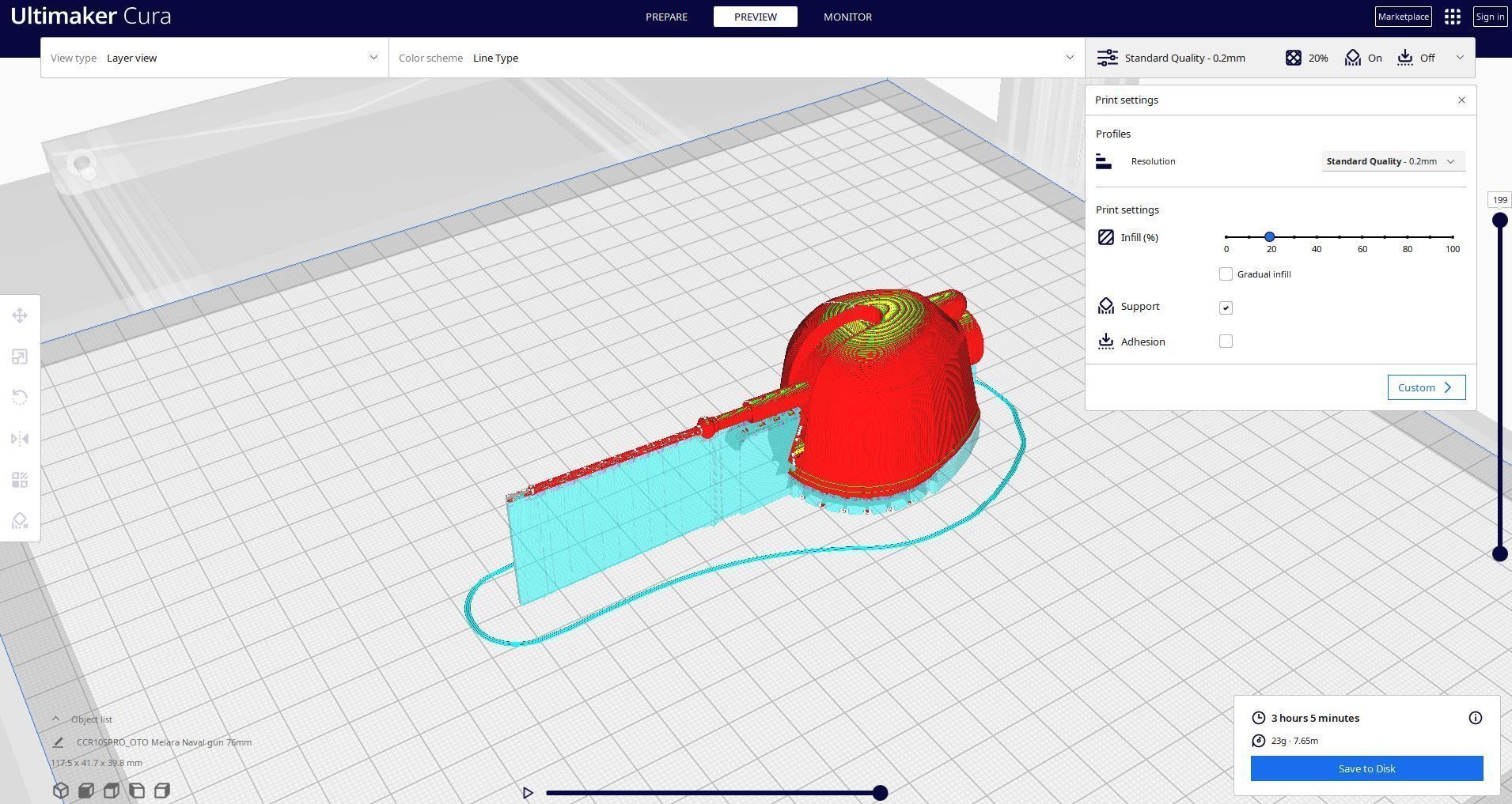 OTO Melara Naval gun 76mm 3D model 3D printable | CGTrader